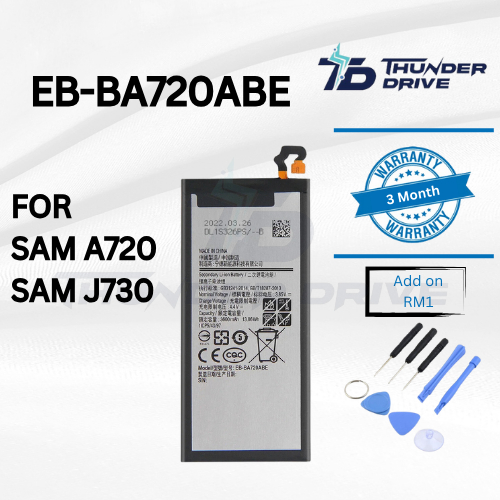 Thunder Drive Battery Compatible For SAM A720 J730 EB-BA720ABE | Shopee ...
