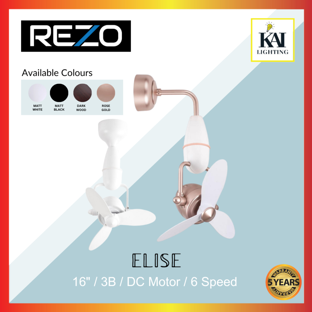 [NEW] REZO ELISE / REZO CORNER FAN Ceiling and Wall Fan with Remote ...
