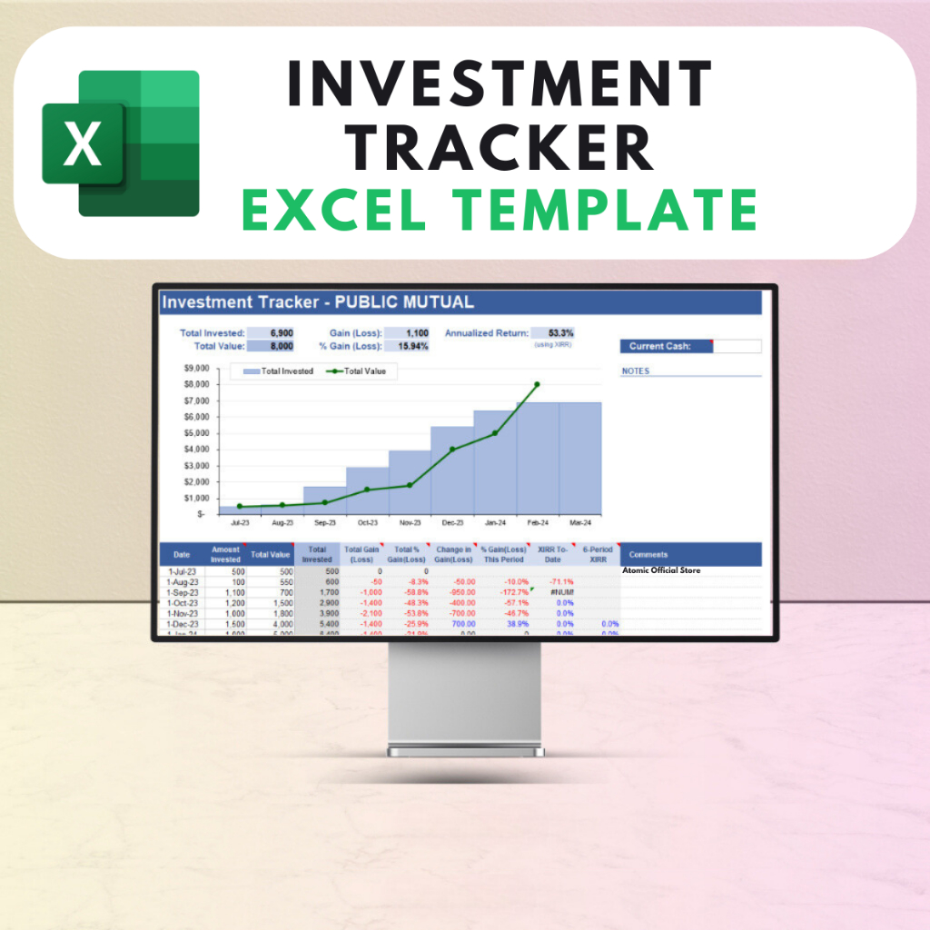 🔥INSTANT🔥 Investment Tracker Excel Template : Investment Tracker ...