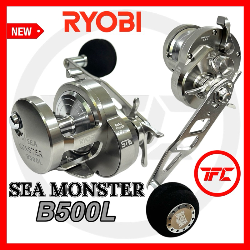 RYOBI SEA MONSTER B500L Overhead Saltwater Jigging Reel Baitcast BC ...