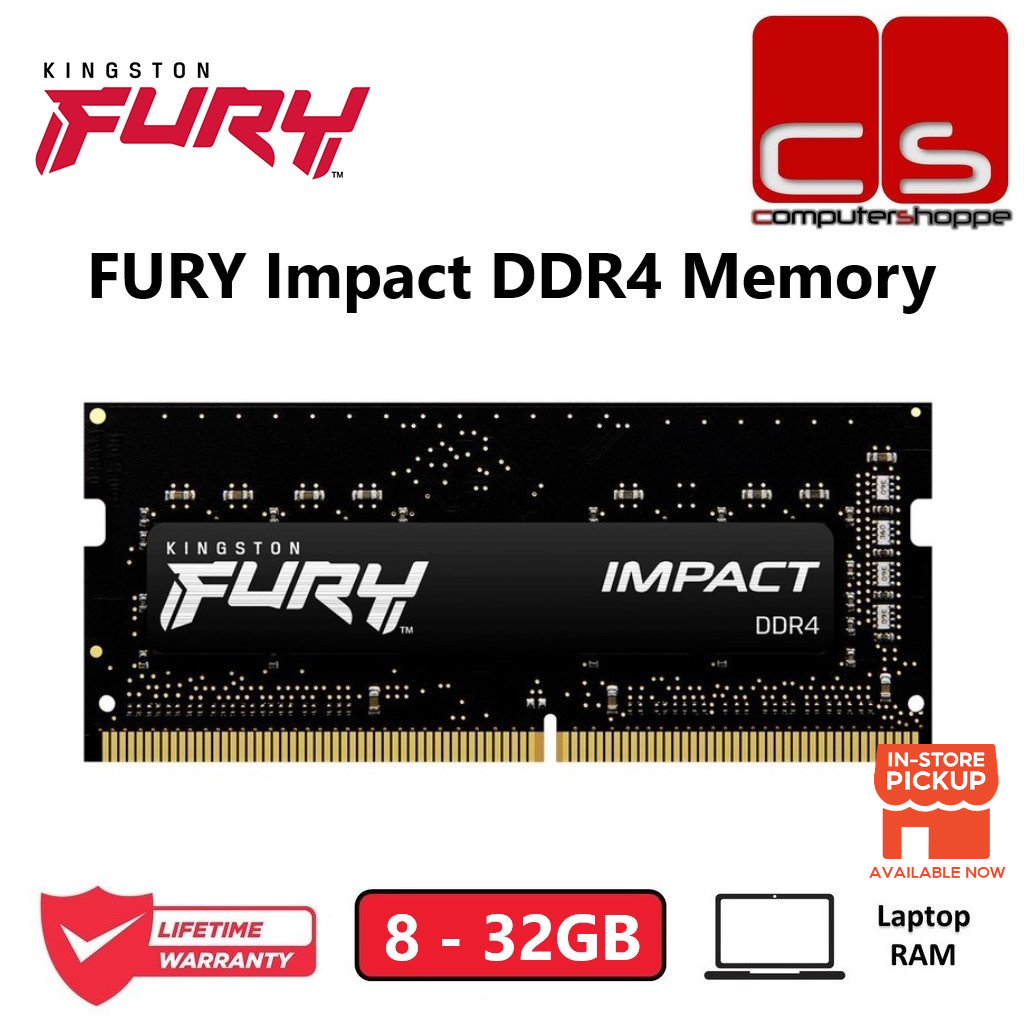 Kingston Fury IMPACT DDR4 2400MHz/2666Mhz/3200Mhz Notebook Memory SODIMM RAM - (4GB/8GB/16GB ...