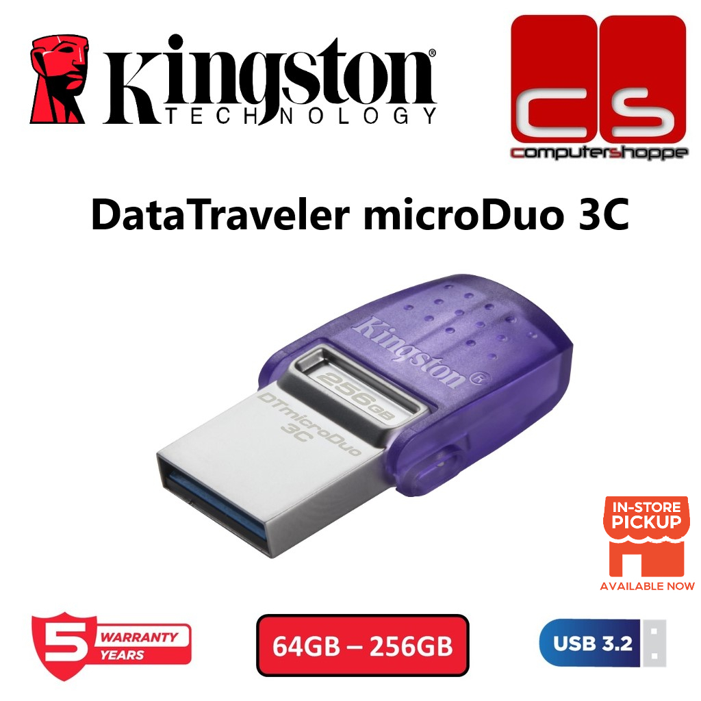 Kingston DataTraveler microDuo 3C USB Type-C and Type-A Flash Drive - 64GB/128GB/256GB | Shopee ...