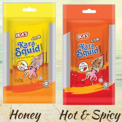 IKA's Kara Squid Fish Snack (Snek Ikan) Perisa Pedas dan Madu (Honey ...