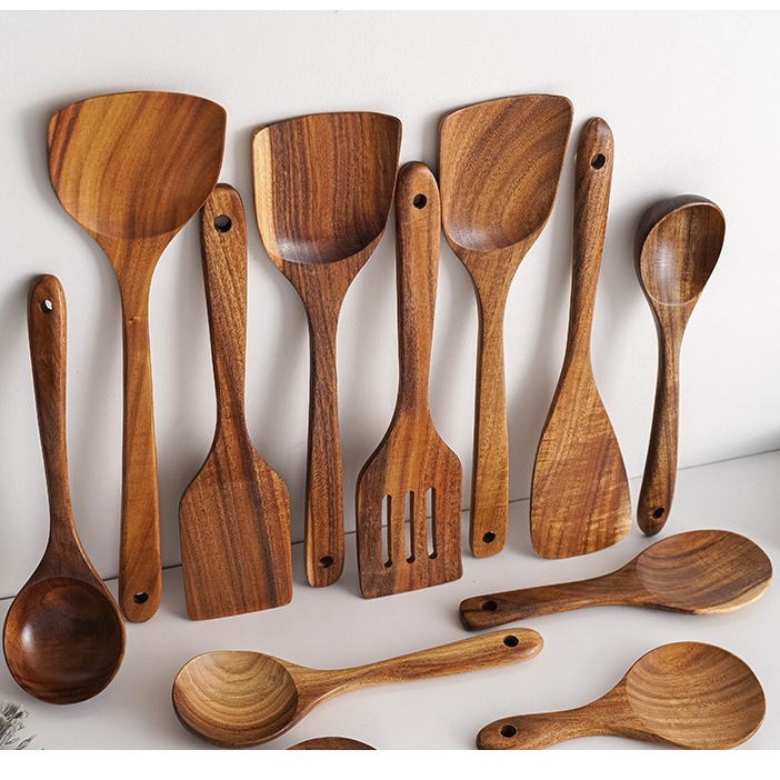 【READY STOCK】HAHO Premium Acacia Wood Cooking Utensil Heat-Resistant ...