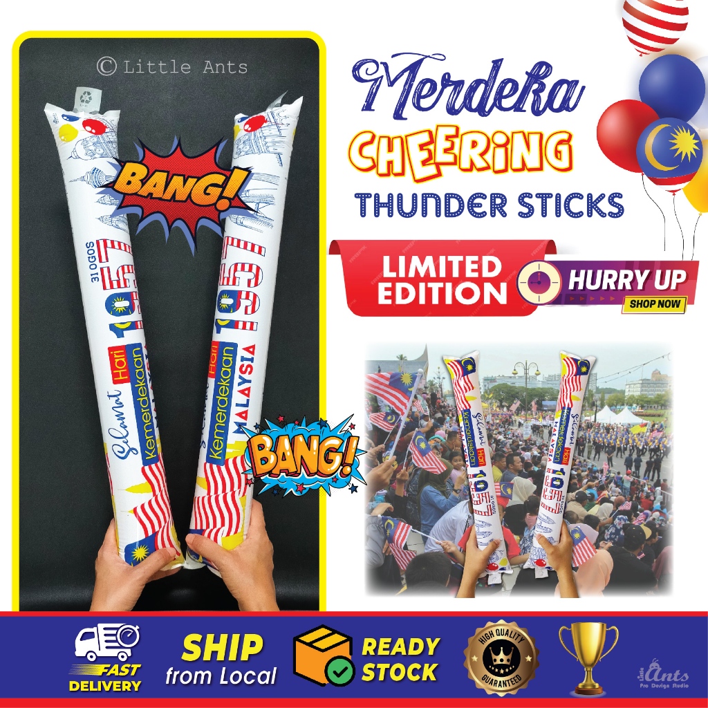 [new] Hari Merdeka Cheering Thunder sticks Inflatable balloon Bendera ...