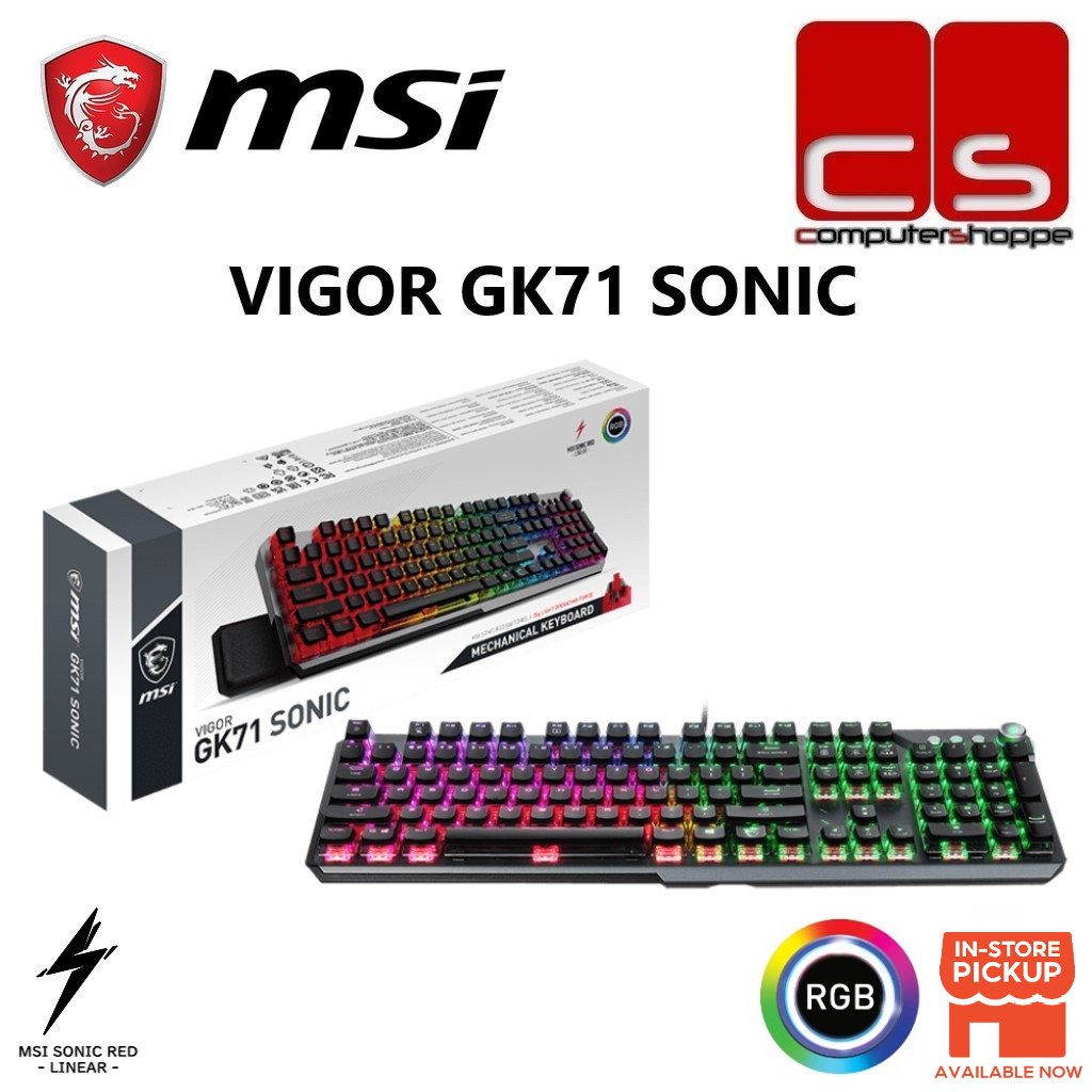 MSI VIGOR GK71 SONIC RGB Mechanical Gaming Keyboard - RED SWITCHES ...