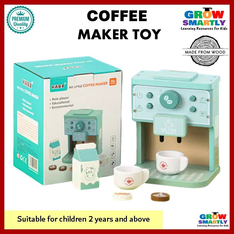 KABI Coffee Machine Toy Wooden Coffee Machine Toy Coffee Maker Toy ...