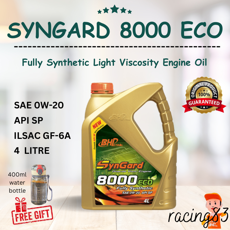 BHP SynGard 8000 ECO SAE 0W20 Fully Synthetic Engine Oil (4L) API SP ...