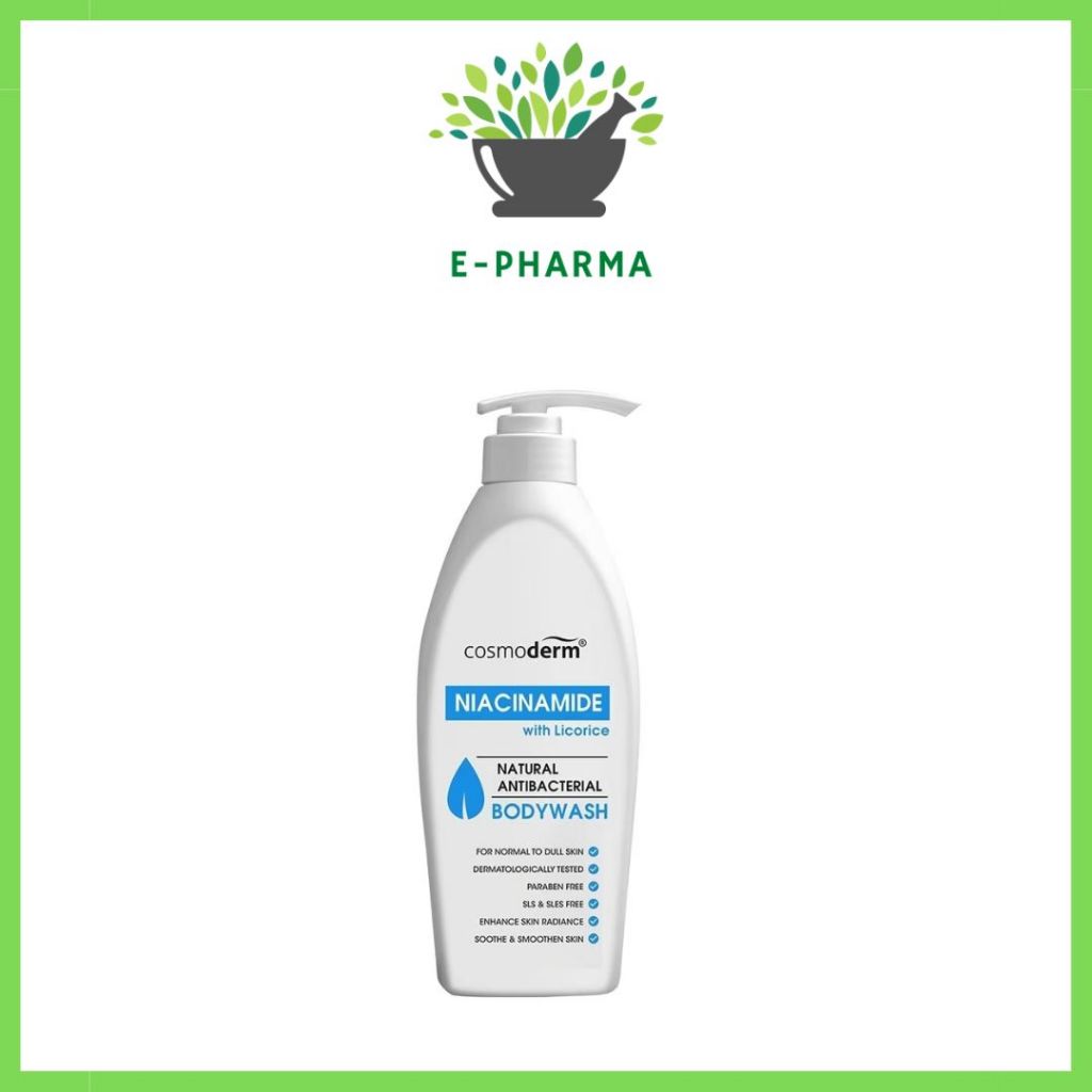 COSMODERM Niacinamide Natural Antibacterial Body Wash 500ml | Shopee ...
