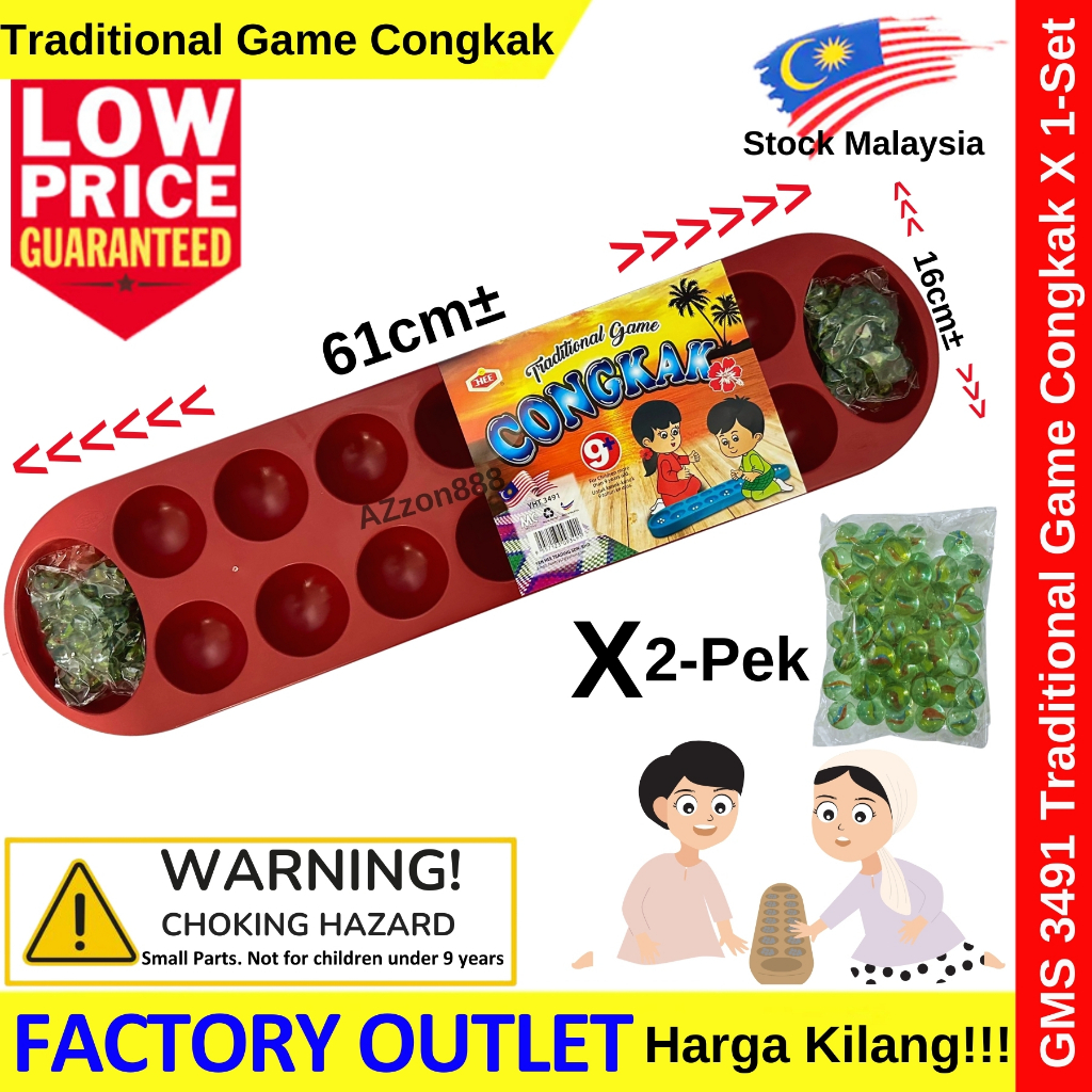 Traditional Game Congkak (Plastic) FREE 2-Pek Guli #Congkak # ...