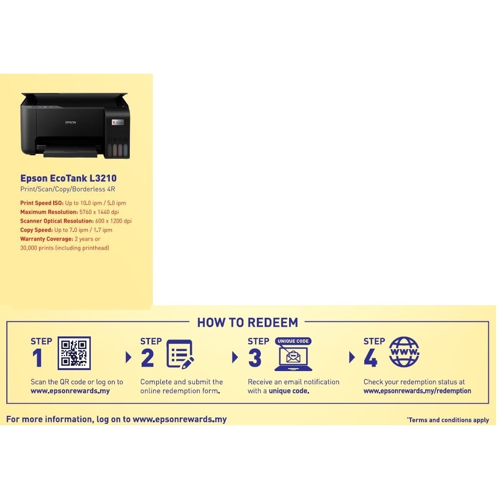 Epson EcoTank L3250 WIFI / L3110 / L3210 / L3150 / l3250 / L3256 Wi-Fi All-In-One Ink Tank ...