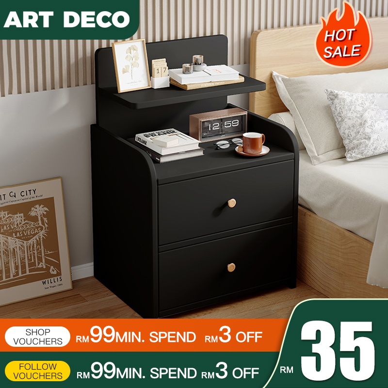 Side Table Black Side Cabinet Bedside Table Nightstand Bed Side Table ...