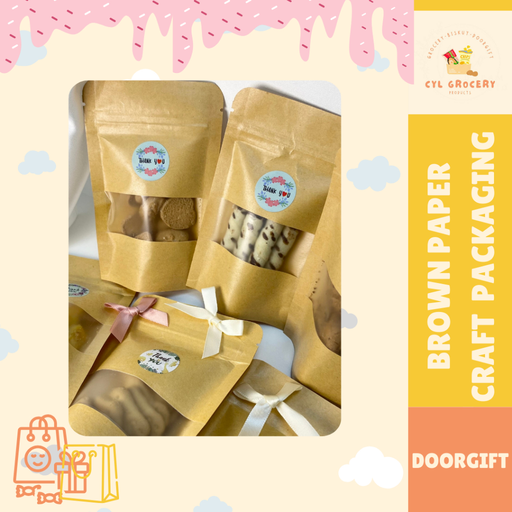[ DOORGIFT ] GOODIES BISKUT | BISKUT BROWN PAPER CRAFT PACKAGING | ICED ...