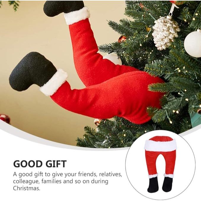 1pc Christmas Santa Claus Legs Ornament Stuffed Elf Legs Figure Toy ...