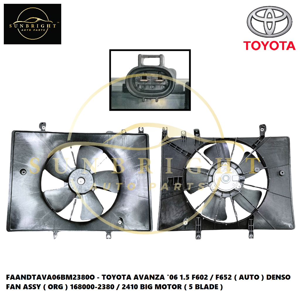 TOYOTA AVANZA F602 / F652 ( AUTO ) DENSO FAN ASSY ( ORG ) 168000-2380 / ...