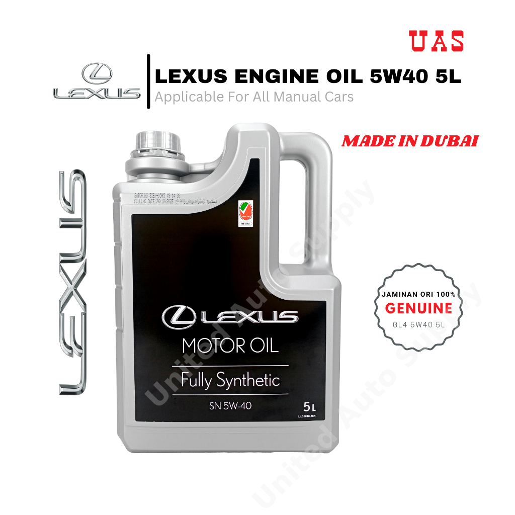 LEXUS Engine Oil 5W40 (5L) Applicable for all LEXUS MODELS | Shopee ...