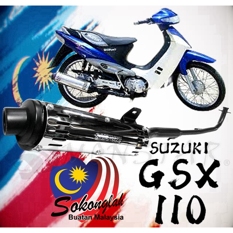 GSX 110 exzos Exhaust Std Ekzos Pipe Ori ODM REM racing Sport EJM ...