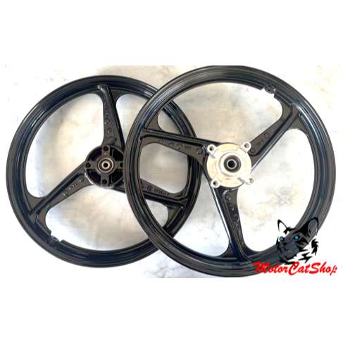 🔥Enkei Sport Rim 3 Batang Oren Custom🔥Y125 / LC135 Siap Hub Chrome, 3 Batang Custom HItam Hub ...