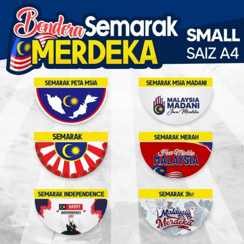 10PCS Hiasan Deko Semarak Hari Merdeka Utk Sekolah/Pejabat/Rumah/Dewan ...