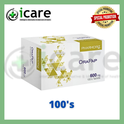 PHARMORIX ORAPAP CHEWABLE TABLET 600MG 100'S ( EXP DATE : 03/2026 ...