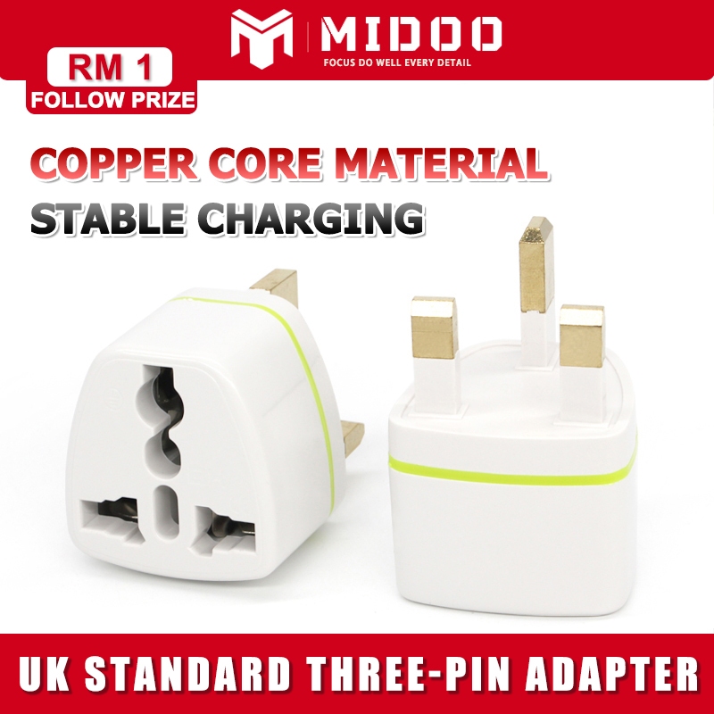 3 pin plug universal UK 3 pin travel plug portable socket converter ...