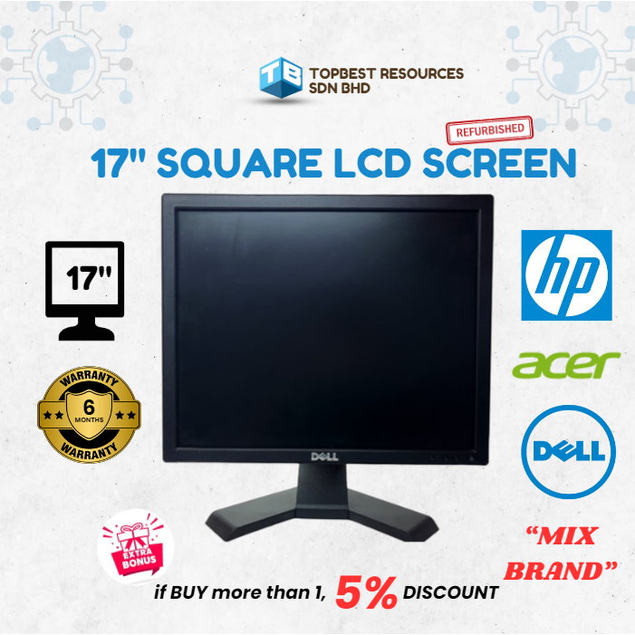 17" SQUARE SCREEN MONITOR MIXED BRANDS (REFURBISHED) | Shopee Malaysia