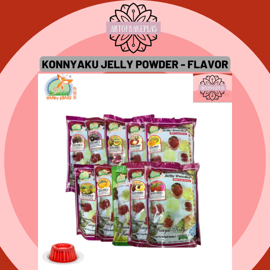 Happy Grass Konnyaku Jelly Powder Original & All flavour 280g/300g / Serbuk Jelly / Serbuk ...