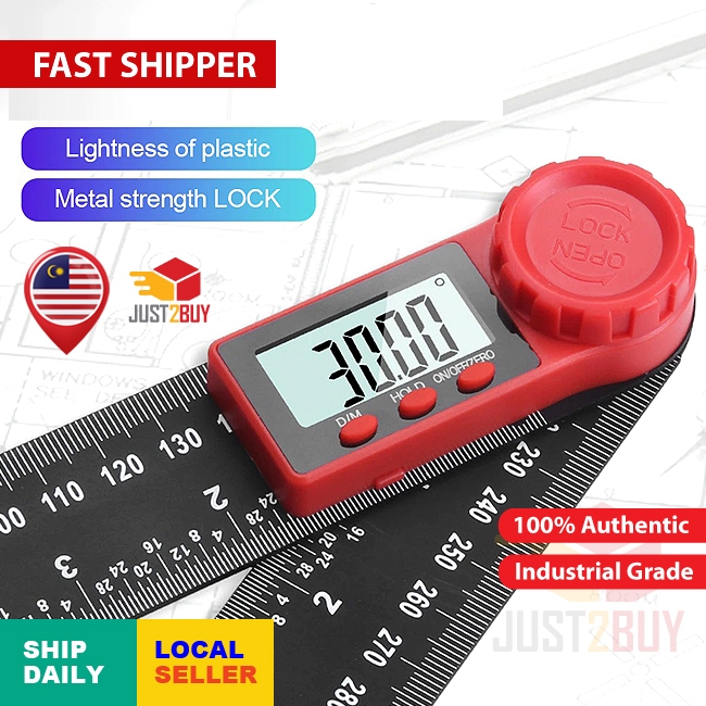 【STOK M'SIA】360° Pengukur Sudut Digital Protraktor Digital Angle Finder ...