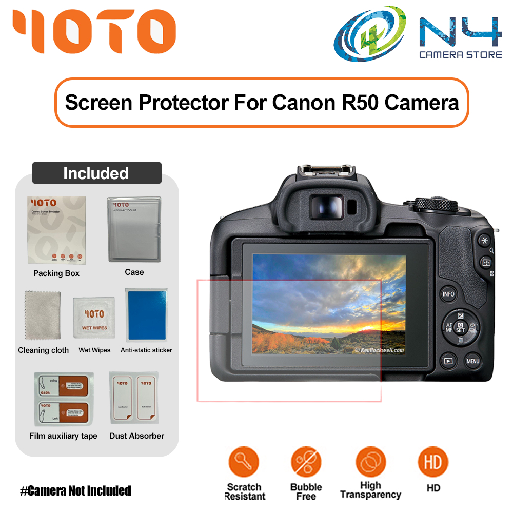 FOTO Canon EOS R50 / R8 Camera Tempered Glass 9H 2.5D Screen Protector ...