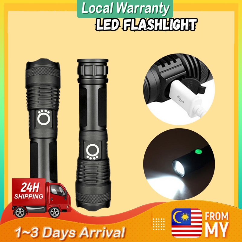 LED Powerful Flashlight Super Bright Alloy Body With 5 Lighting Modes ...