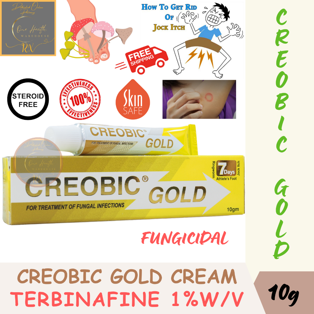 Creobic Gold Cream 10g - Antifungal, Ringworm, Jock Itch (Kulat, Makan ...