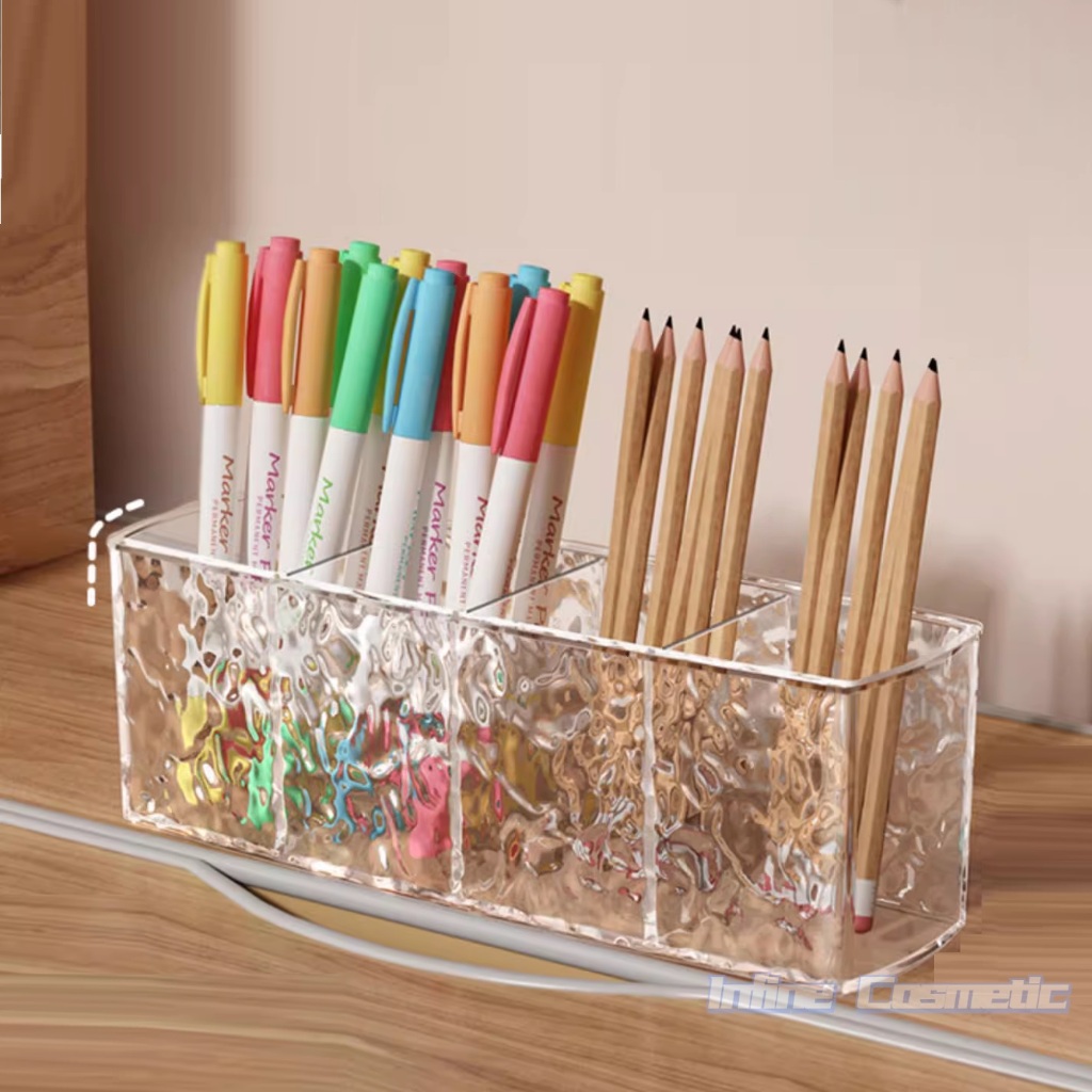 Pen Holder Organizer Organiser Transparent Stationary Office Desktop ...