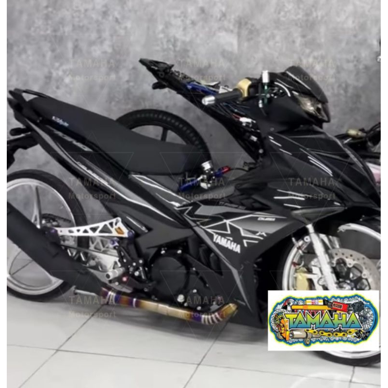 Yamaha Y15 Y15zr V1 V2 Mx King grey custom black cover set free emblem(×4) | Shopee Malaysia