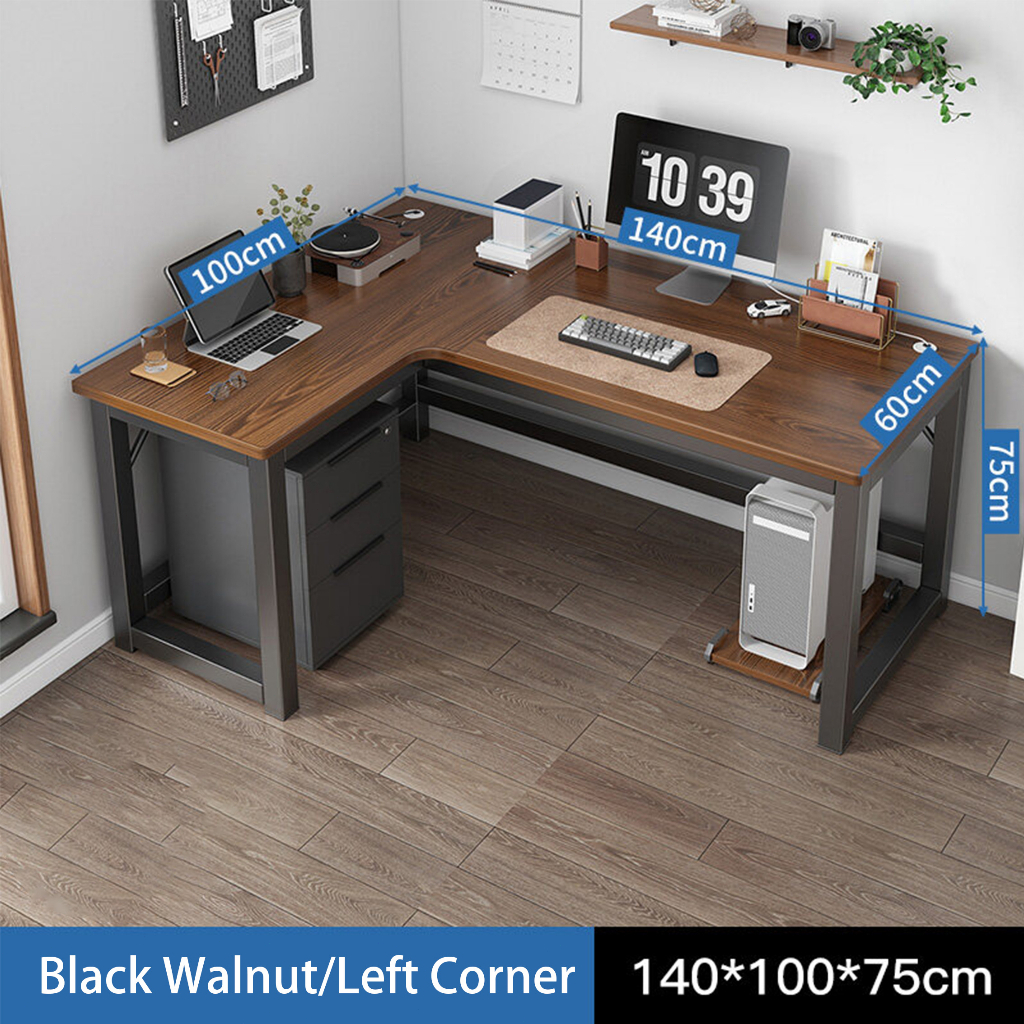 L Shape Study Table& Computer Desk Writing Table Office Table Meja ...