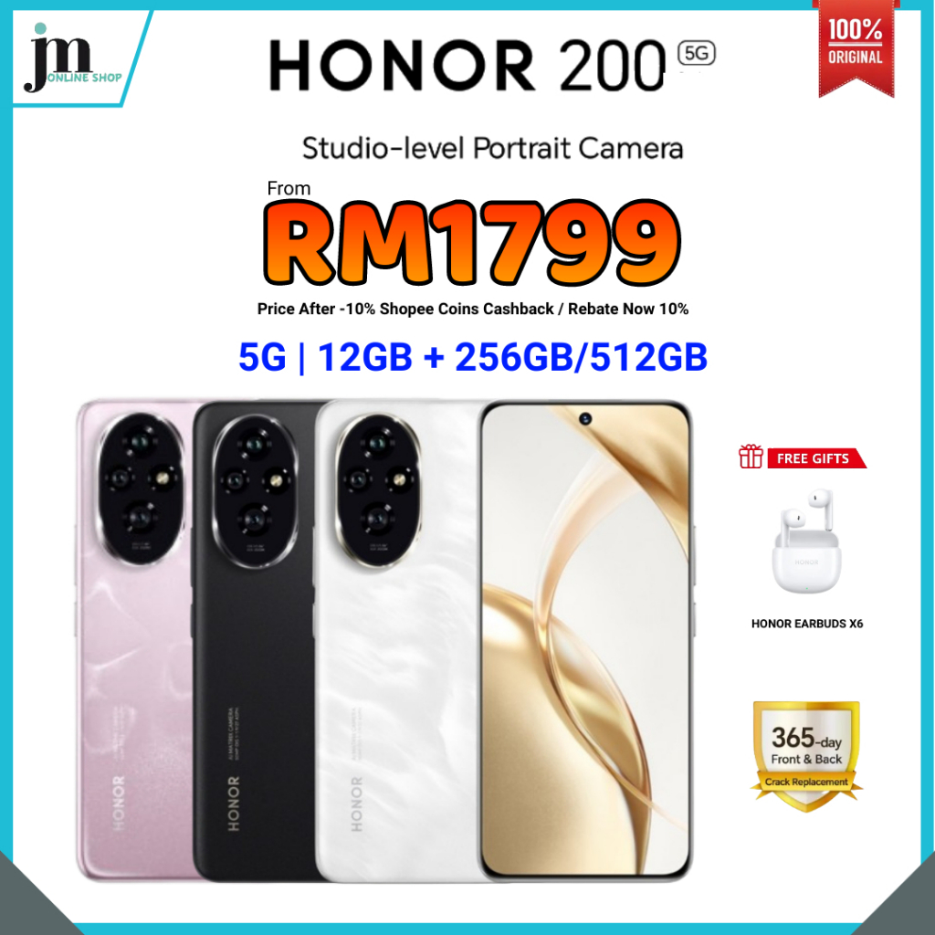 HONOR 200 5G [12GB+256GB/12GB+512GB] | 6.7 inches AMOLED |100W Fast ...