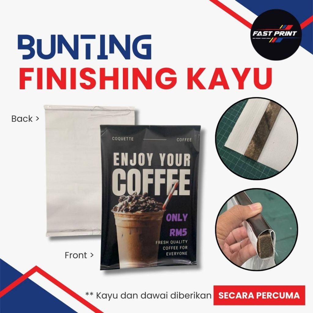 Bunting Kayu Printing Business Outdoor Usage Express Siap 1 Hari Tahan ...