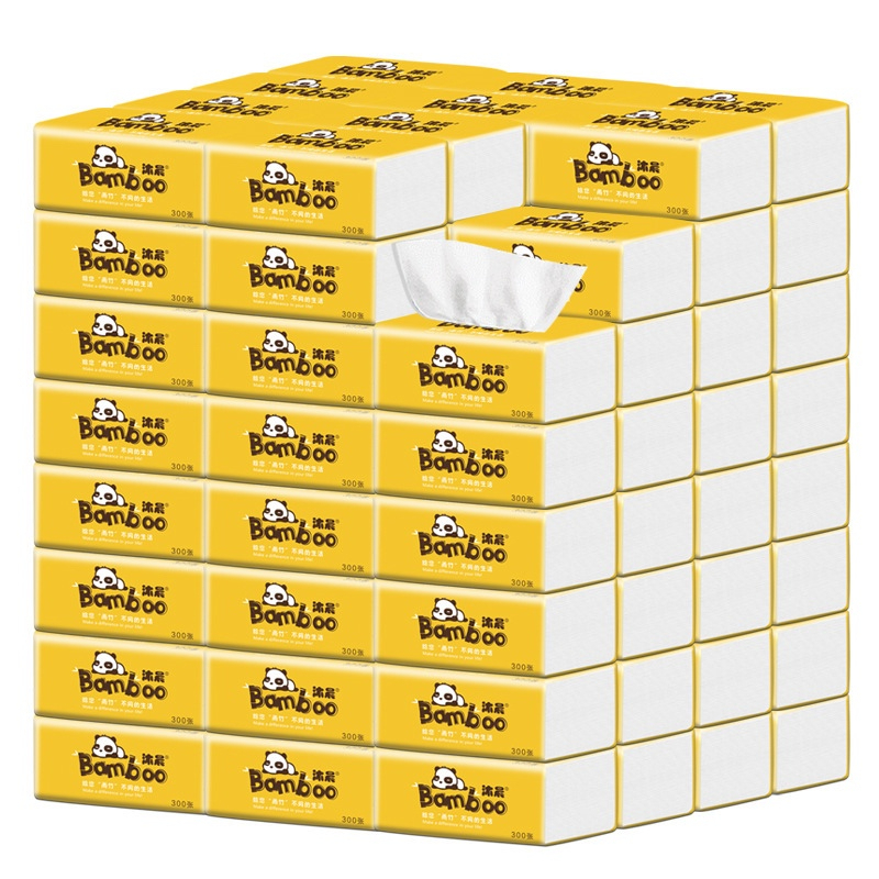 Bamboo Tissue Clean Tisu Tissue Soft Facial Tisu 300pcs Non-Fluorescent ...
