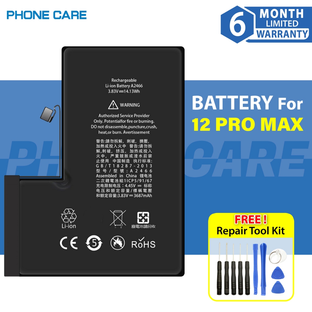 Battery A2466 Compatible For IP 12 Pro Max (3687 mAh) | Shopee Malaysia