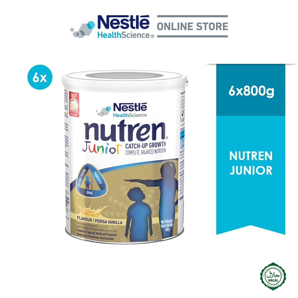 NESTLE Nutren Junior, Catch Up Growth Milk 800g (Bundle of 6) | Shopee ...