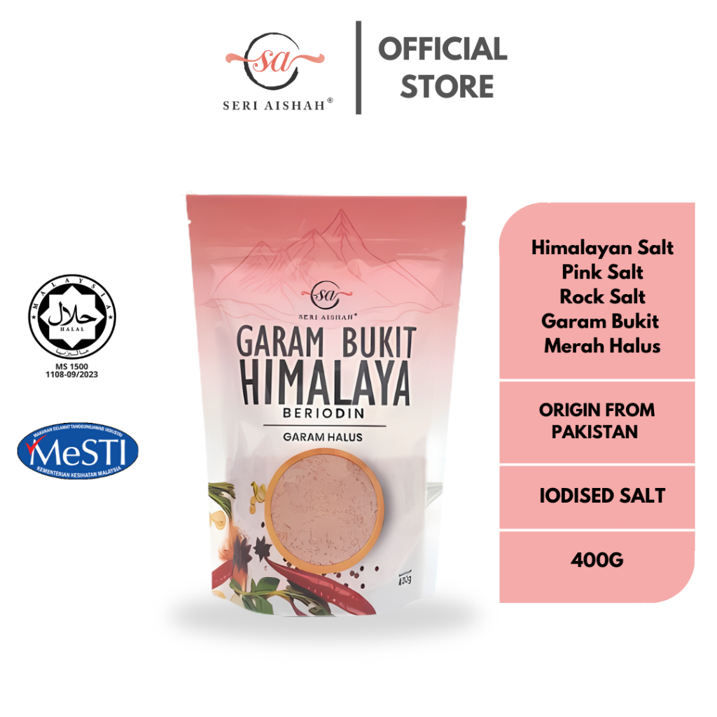 SERI AISHAH GARAM BUKIT HIMALAYA 400G GARAM BERIODIN HIMALAYAN SALT ...