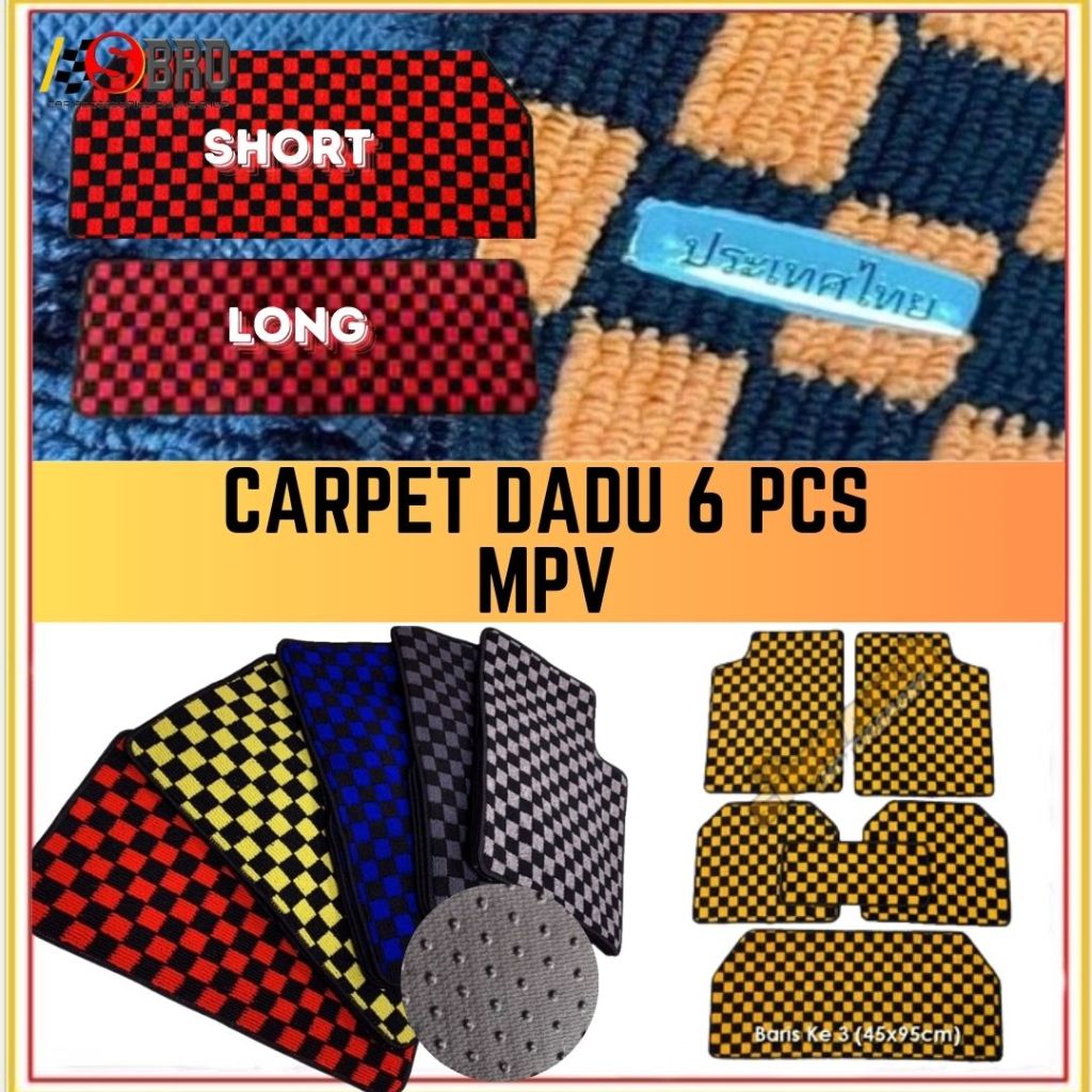 Dadu Mat Car Carpet Universal Car Floormat 6 PCS MPV Checkmate Dice ...