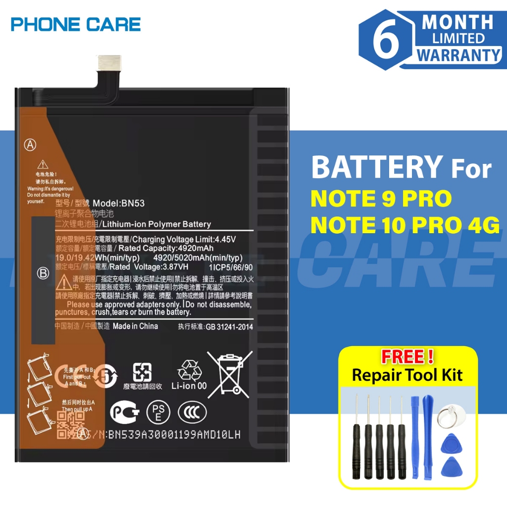 Battery Bateri BN53 For REDMI NOTE 9 PRO / REDMI NOTE 10 PRO 4G (4920 ...