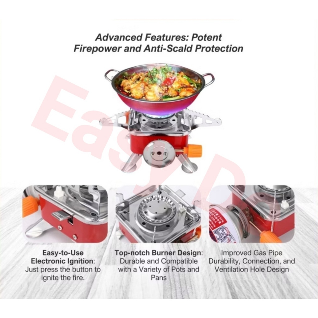 Mini Camping Gas Stove Cookout Folding Butane Burner Travel Stove ...