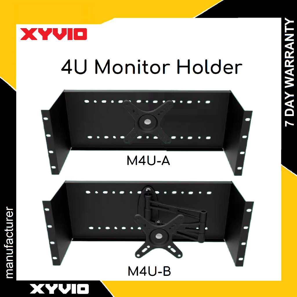XYVIO 4U Monitor Server Rack Cabinet Bracket max. 440mm wide (1U / 2U ...