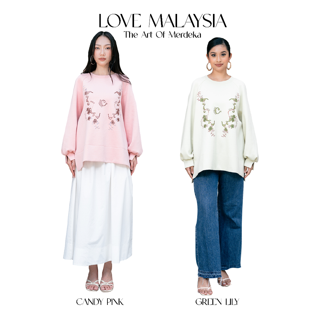 CAMELLIA The Art Of Merdeka: Love Malaysia Sweatshirt | Shopee Malaysia