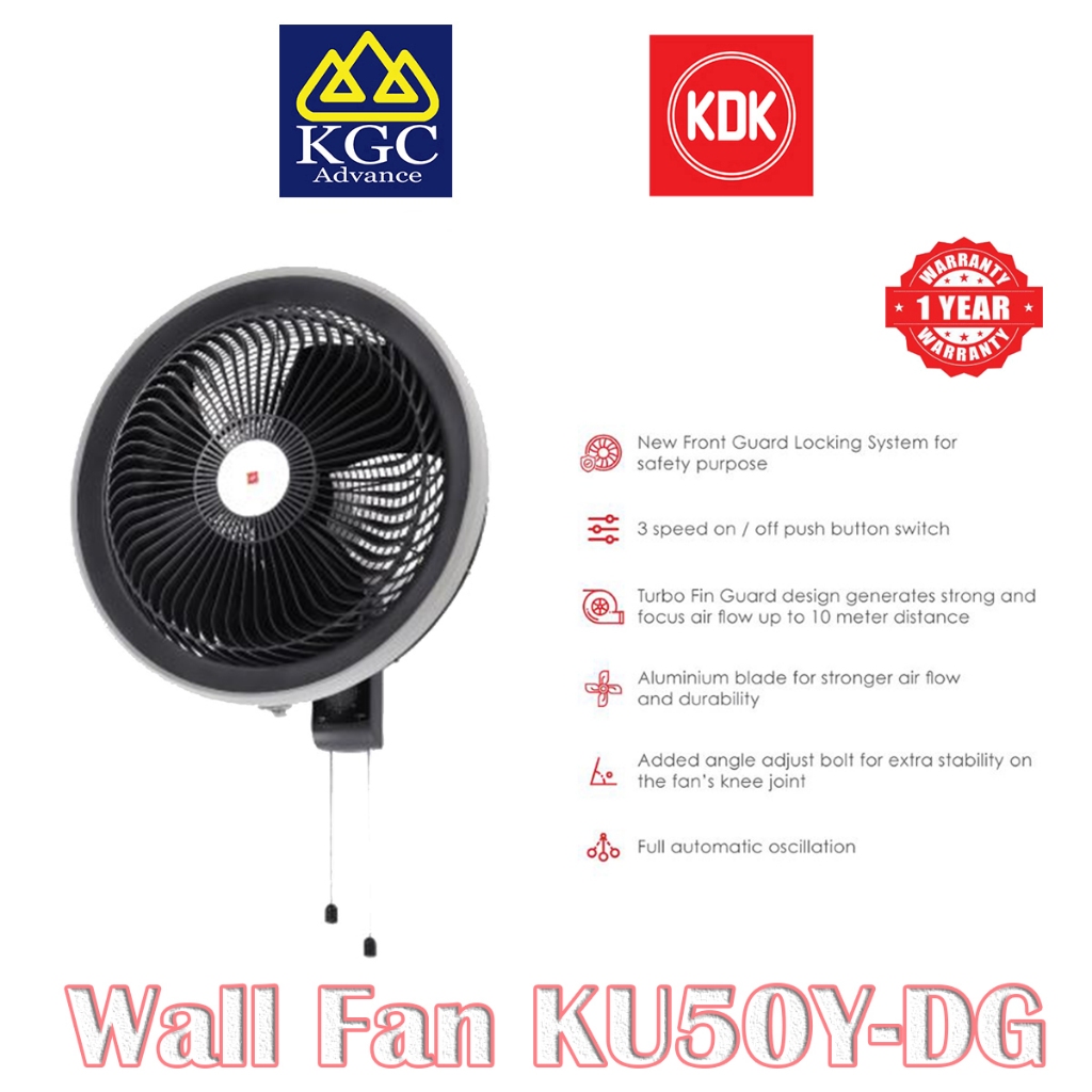 KDK Commercial Wall Fan KU50Y-DG (Dark Grey) | Shopee Malaysia