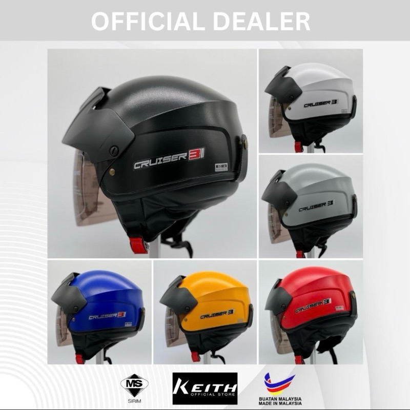 Keith Cruiser 3 Helmet Free visor smoke | Shopee Malaysia