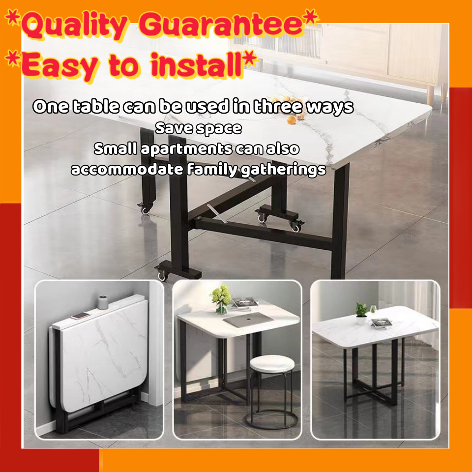 Ultra-thin foldable dining table folding table rectangular folding ...
