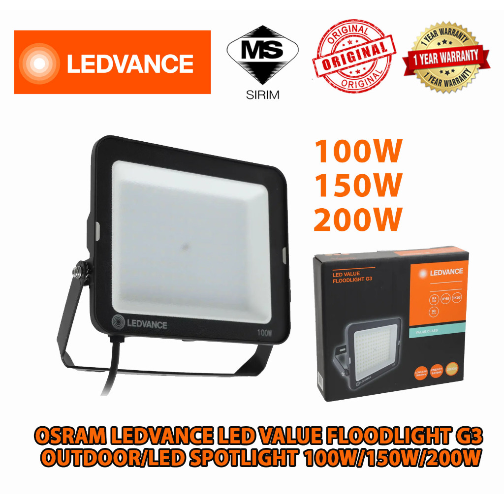 LEDVANCE LED VALUE FLOODLIGHT G3 OUTDOOR/LED SPOTLIGHT 100W/150W/200W ...