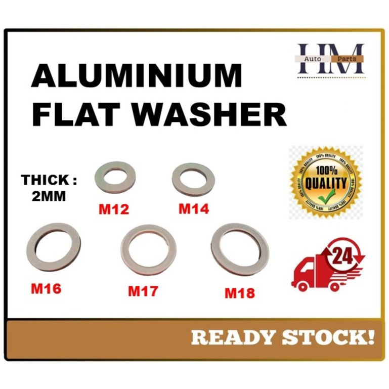 Aluminium Washer M12 M14 M16 M17 M18 (12mm 14mm 16mm 17MM 18mm 20mm ...